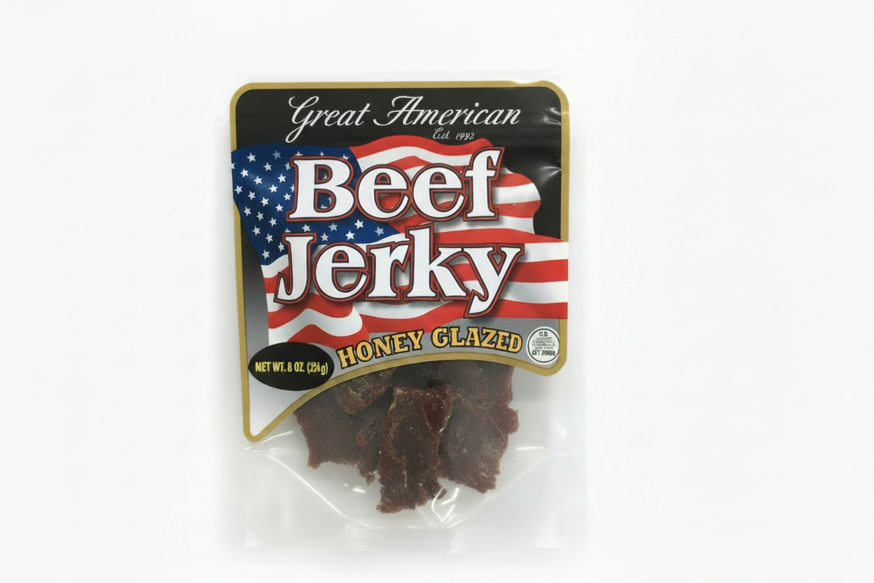 Honey Glazed Beef Jerky 8oz - Great American Beef Jerky | Sweet & Savory