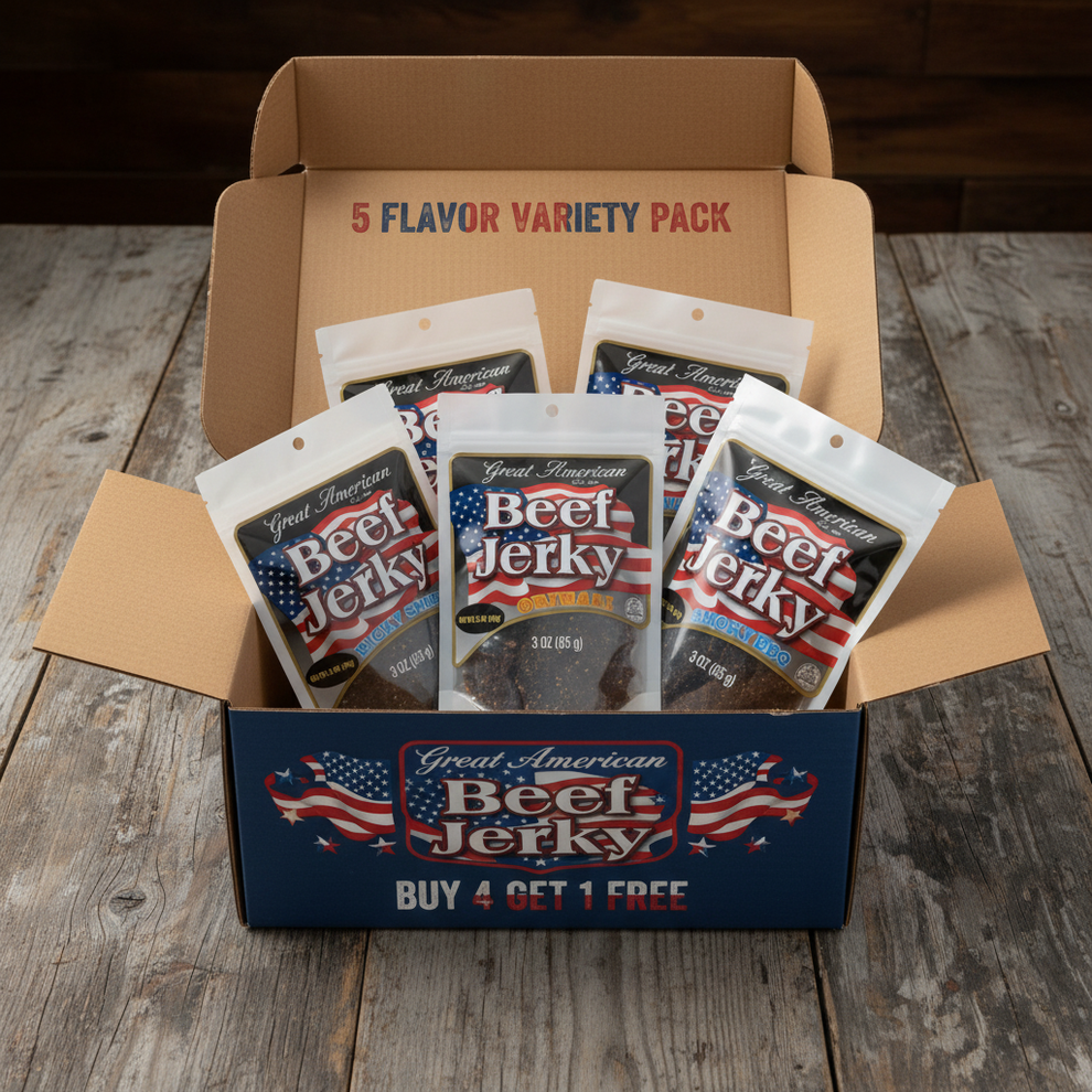 5 Flavor Beef Jerky Variety Pack - Buy 4 Get 1 Free | Great American ...